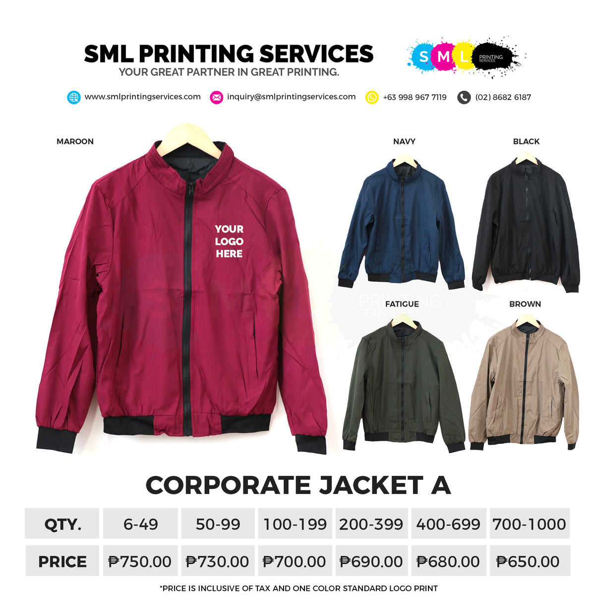 Corporate Jacket A – SML Printing Services