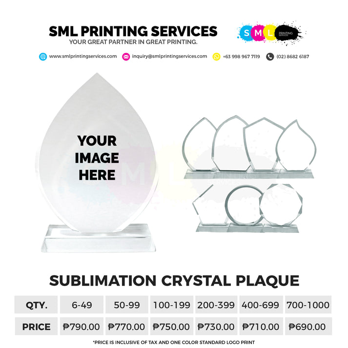 Sublimation Crystal Plaque – SML Printing Services